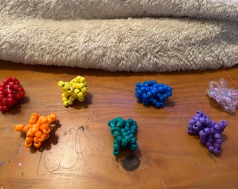 Pony Bead Keychain Fidget With Claw Clasp, Multiple Styles, for Adults ...