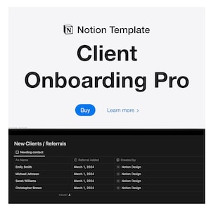 Notion Template Client Onboarding Pro, Management & Client Hub, Notion ...