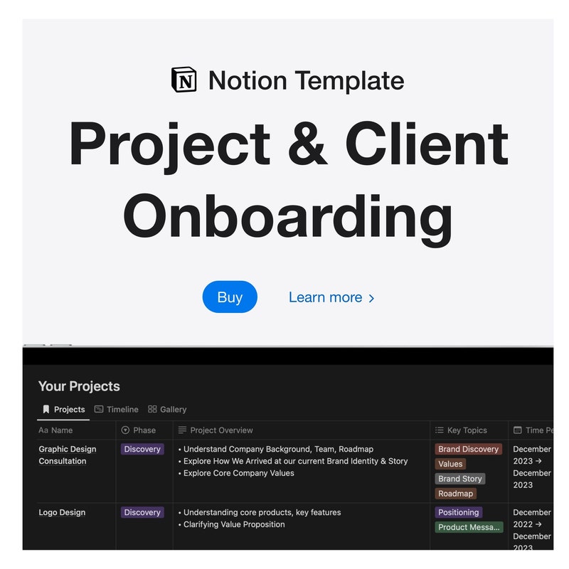 Notion Onboarding Template - Etsy