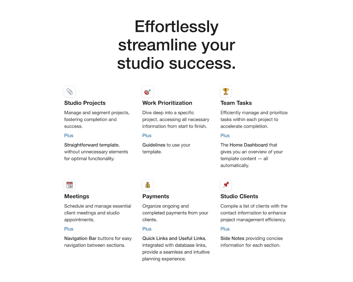 Notion Template Architect Studio Organizer, Ultimate Studio Manager ...