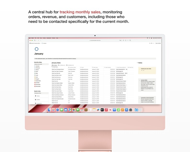 Notion Template Sales and Customer Management, Ultimate Order Tracker ...
