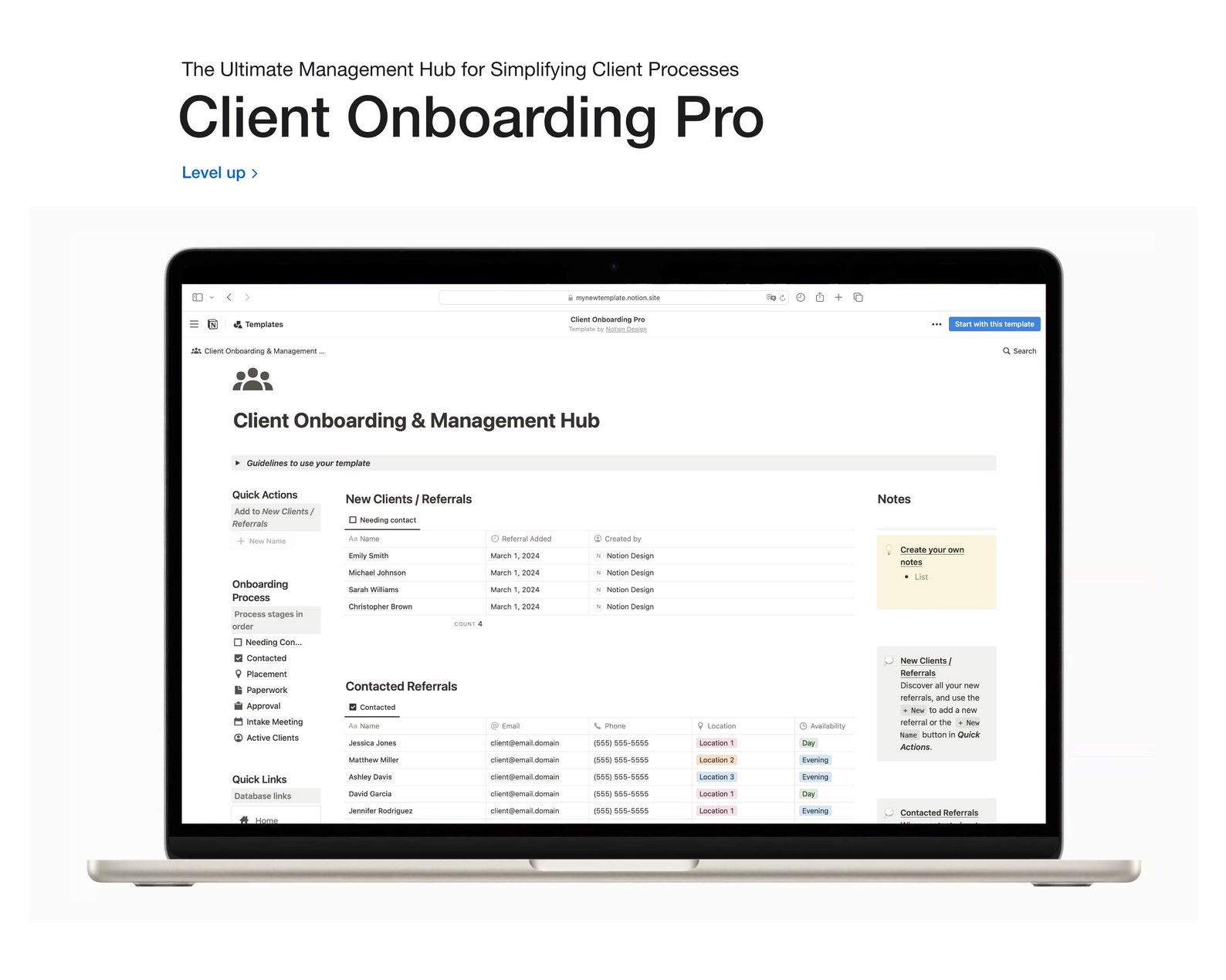 Notion Template Client Onboarding Pro, Management & Client Hub, Notion ...