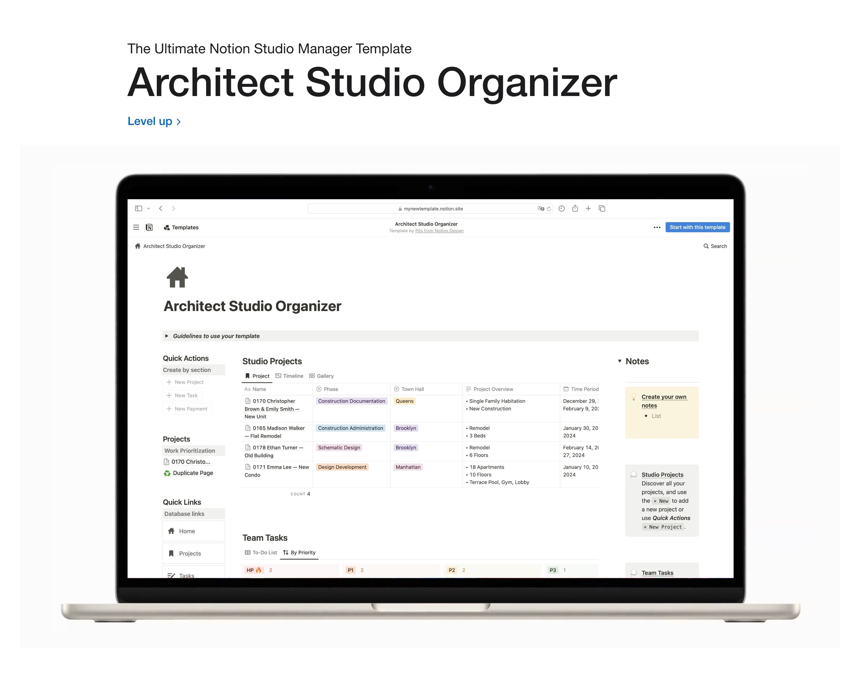 Notion Template Architect Studio Organizer, Ultimate Studio Manager ...