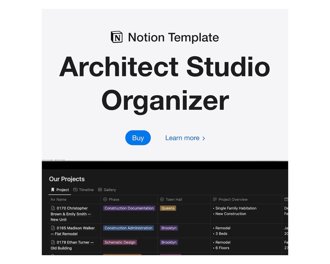 Notion Template Architect Studio Organizer, Ultimate Studio Manager ...