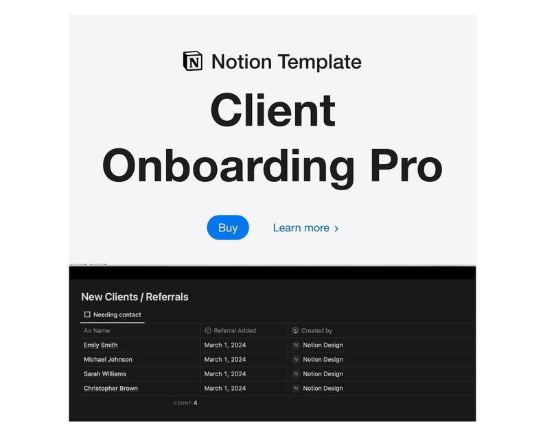 Notion Template Client Onboarding Pro, Management & Client Hub, Notion Referral Manager, Digital ...