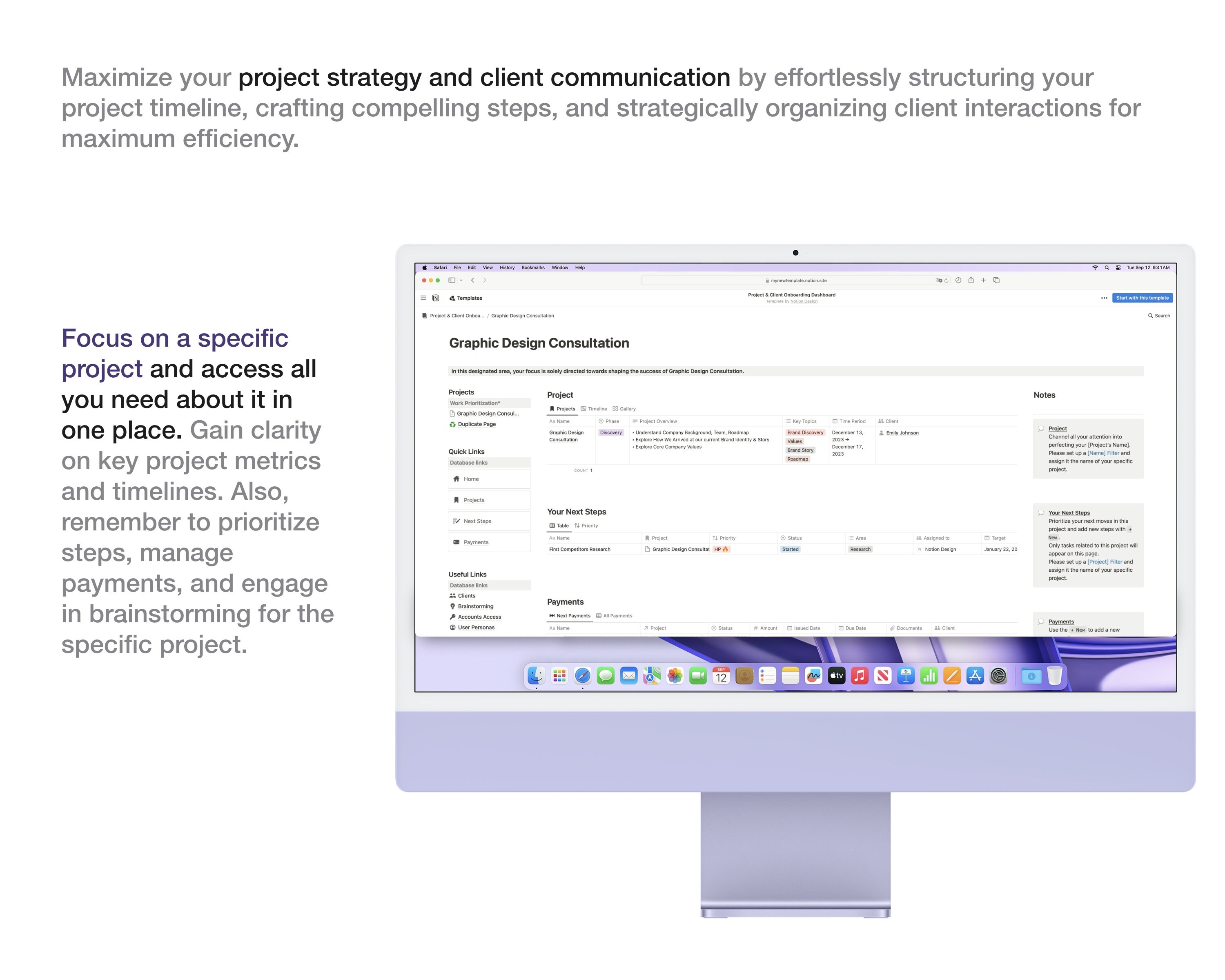 Notion Template Project & Client Onboarding, Project Orientation ...