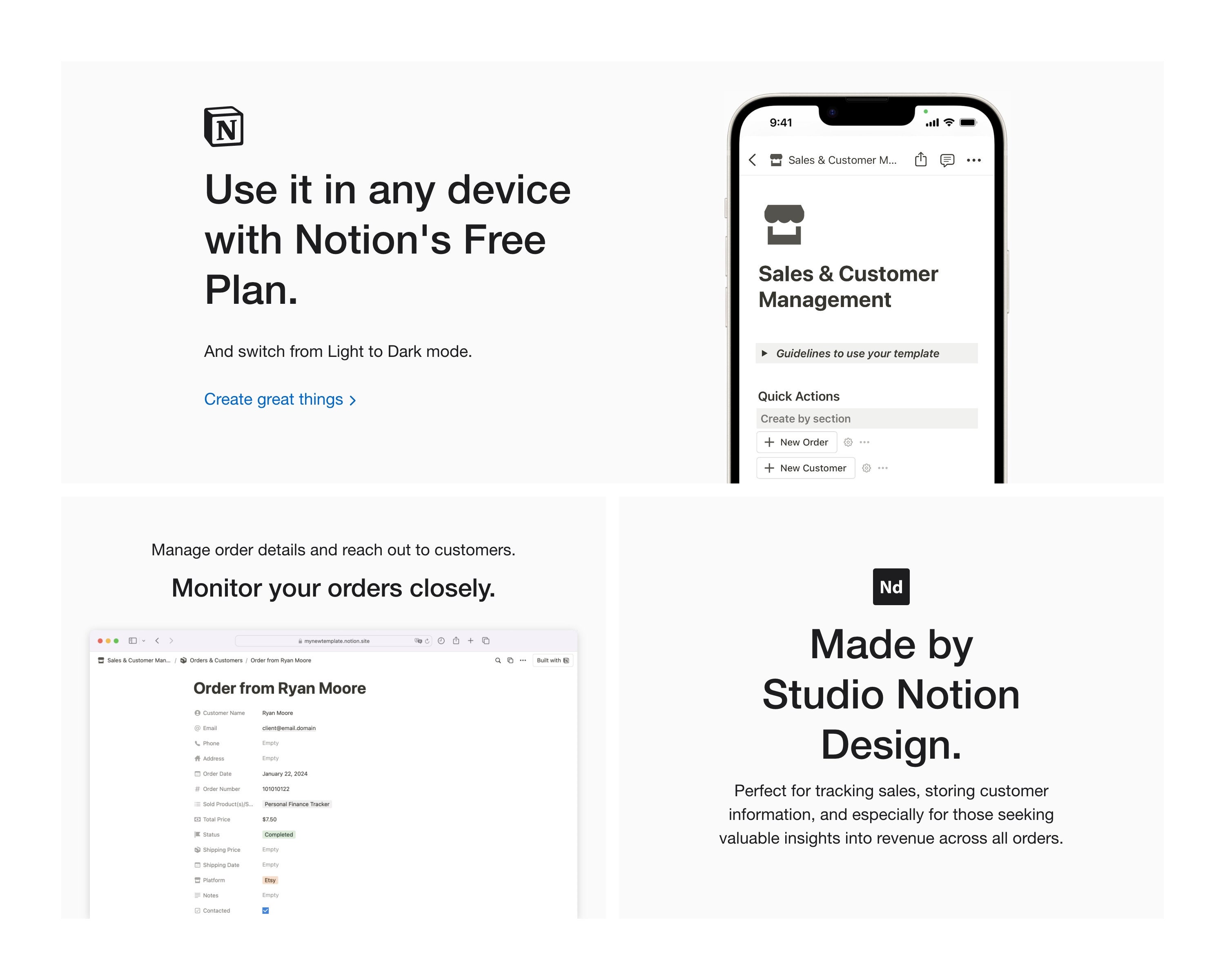 Notion Template Sales and Customer Management, Ultimate Order Tracker ...