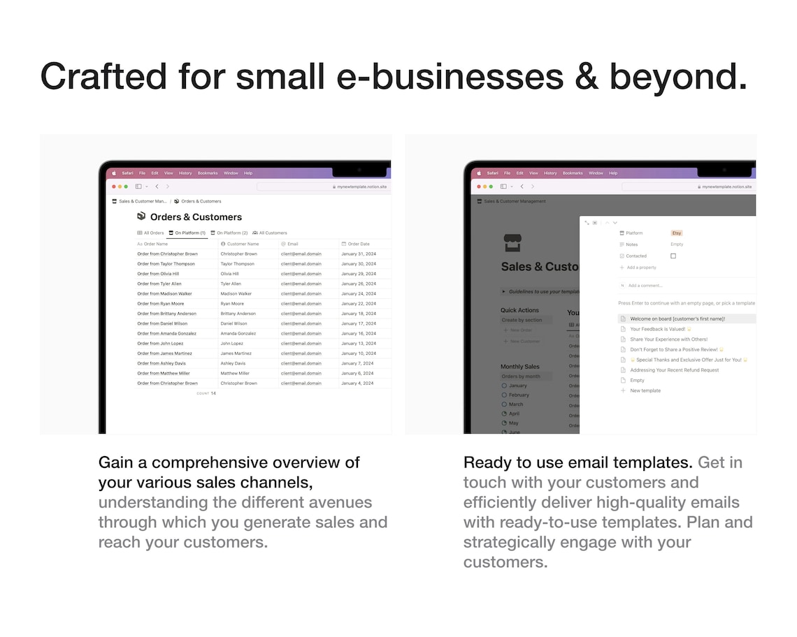 Notion Template Sales and Customer Management, Ultimate Order Tracker ...