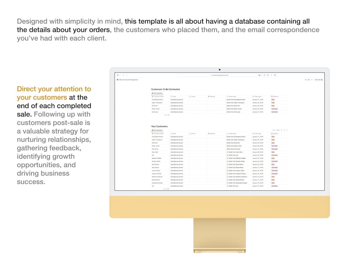 Notion Template Sales and Customer Management, Ultimate Order Tracker ...