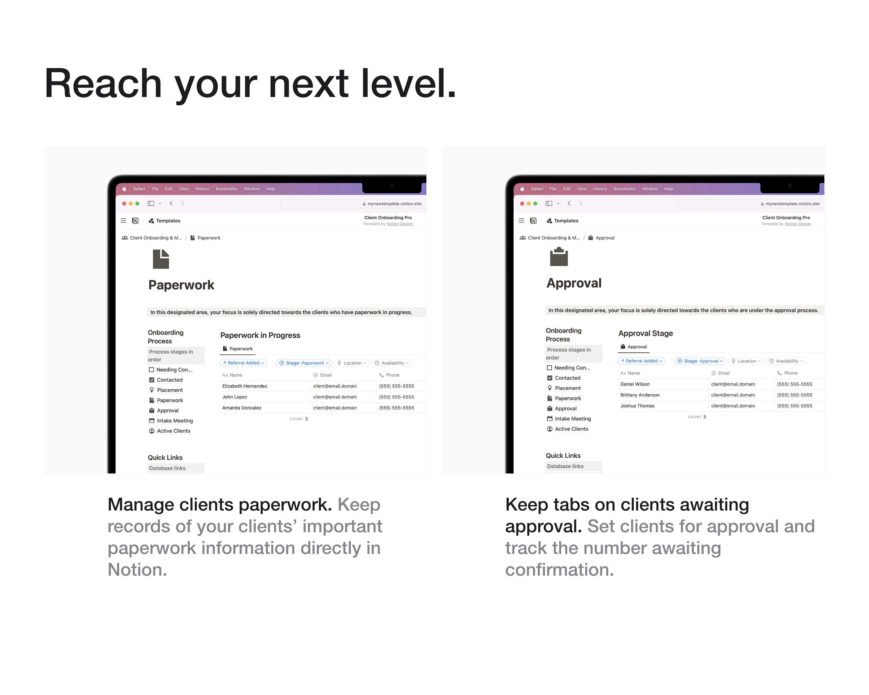 Notion Template Client Onboarding Pro, Management & Client Hub, Notion ...