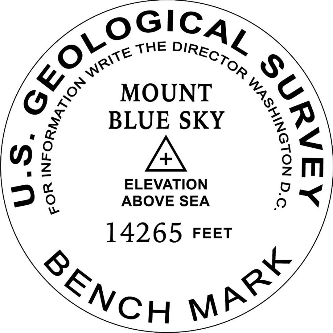 Mt. Blue Sky Colorado 14er, US Geological Survey Benchmark Image. .svg ...