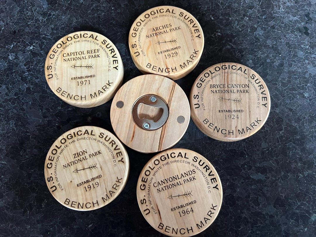 Five Utah NP US Geological Survey Benchmark Image. .svg, .eps and .png ...