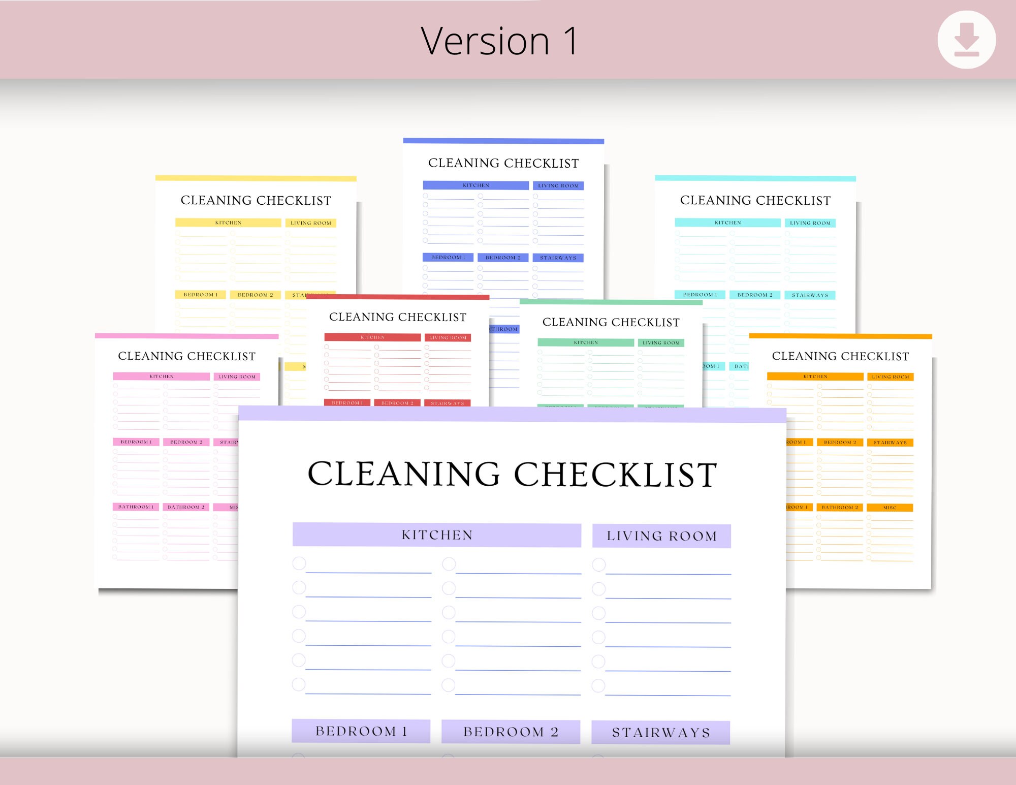 Printable Cleaning Check List | Cleaning to Do List | Minimalist ...
