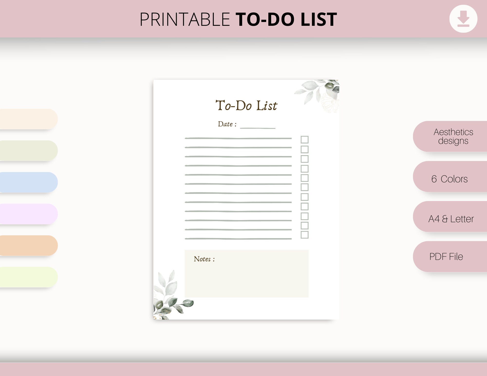 Printable to Do List | Daily to Do List | Minimalist | Floral to Do ...