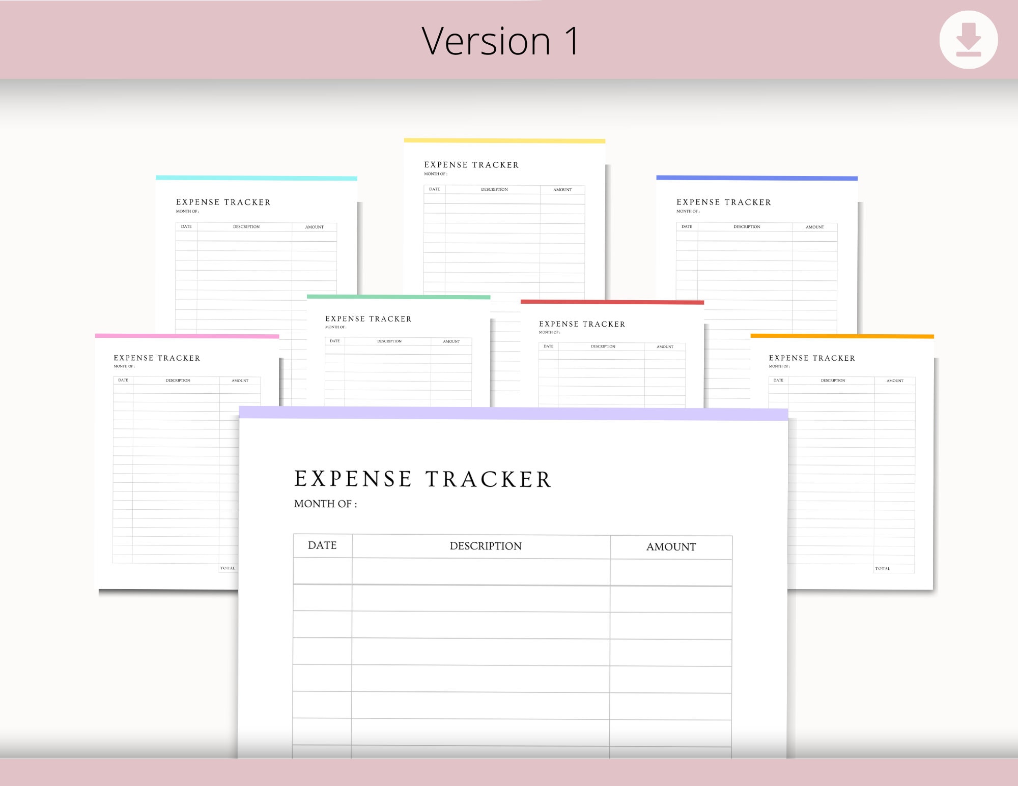Printable Expense Planner | Expense Tracker | Expense Log | Minimalist ...