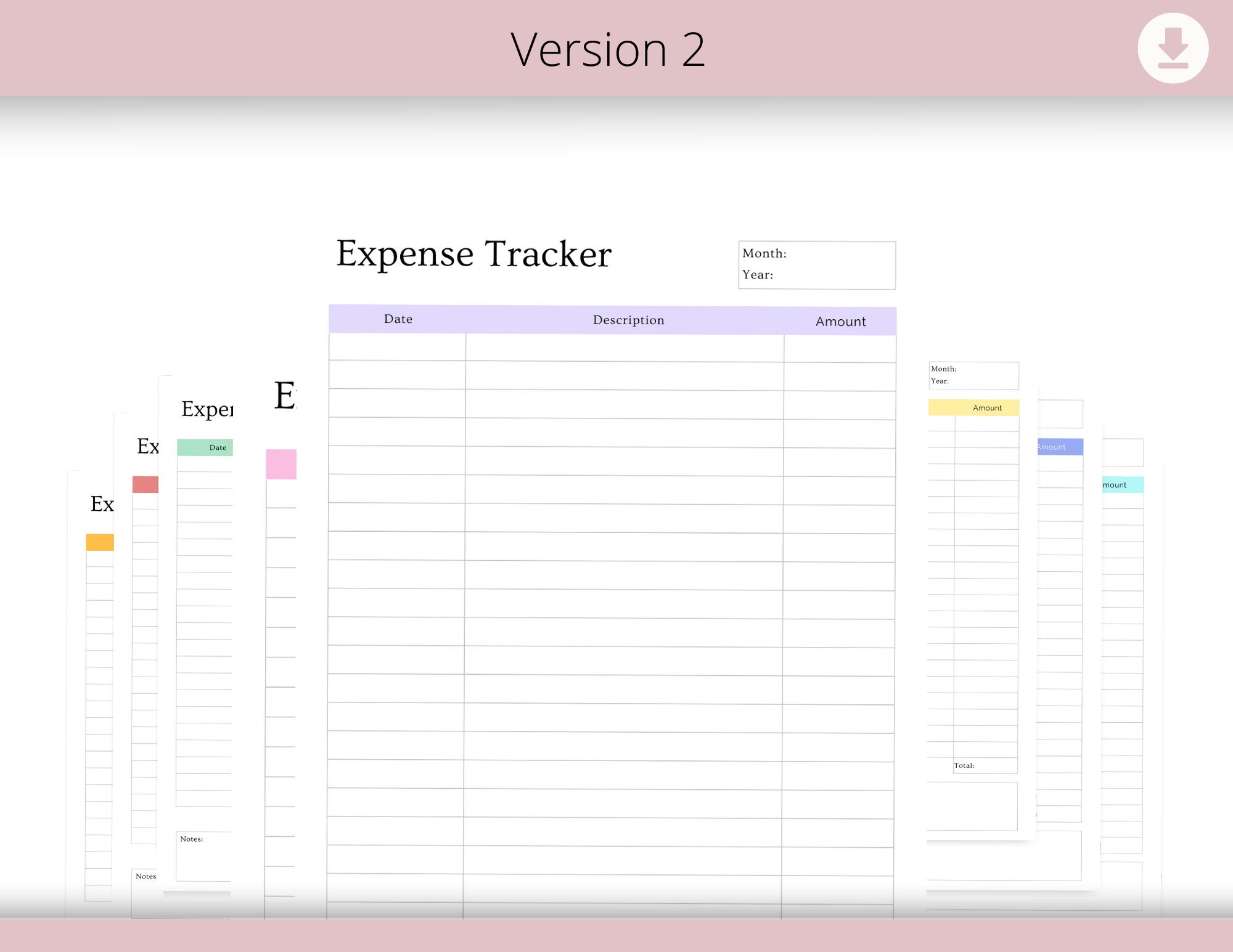 Printable Expense Planner | Expense Tracker | Expense Log | Minimalist ...