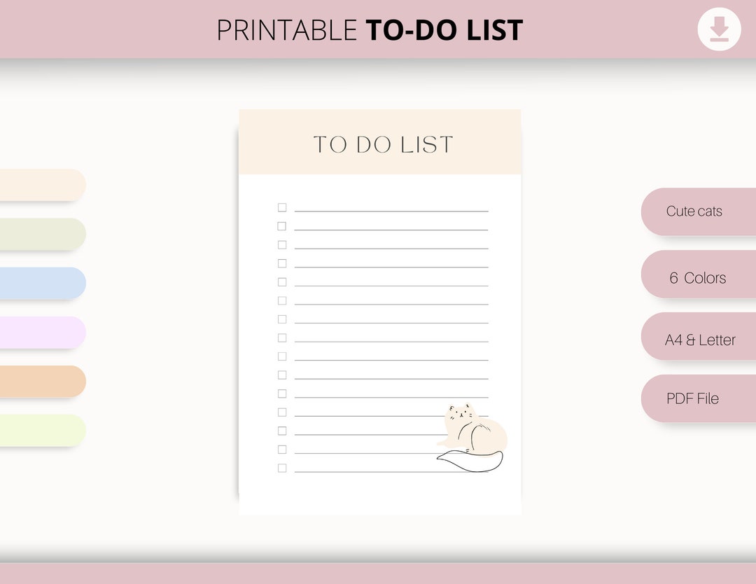 Printable to Do List | Daily to Do List | Cute Animals to Do List ...