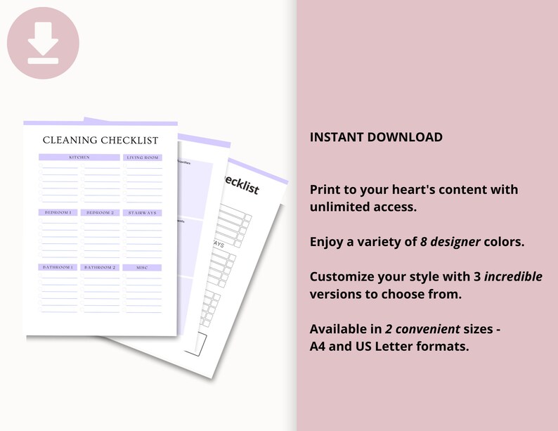 Printable Cleaning Check List | Cleaning to Do List | Minimalist ...