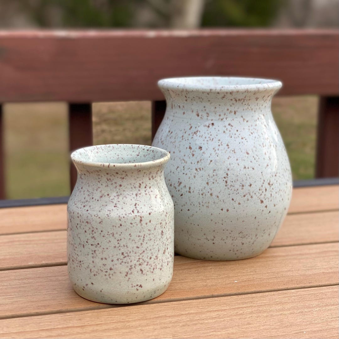 5” & 3.5” Robin Egg Blue Bud Vase Set, Hand Thrown Pottery - Etsy