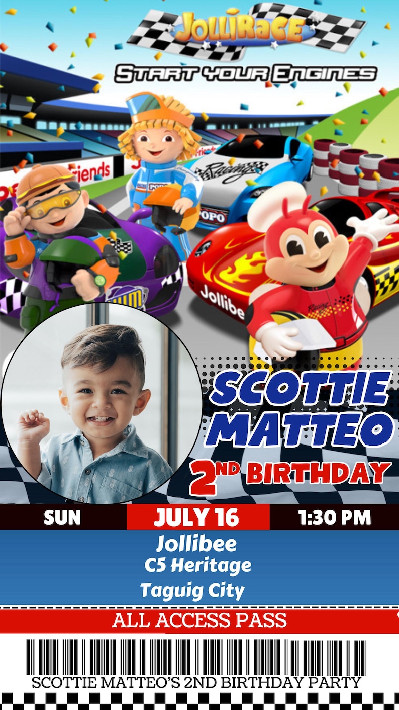 Jollibee Digital Invitation Party Invitation | Canva Self Edit Video ...