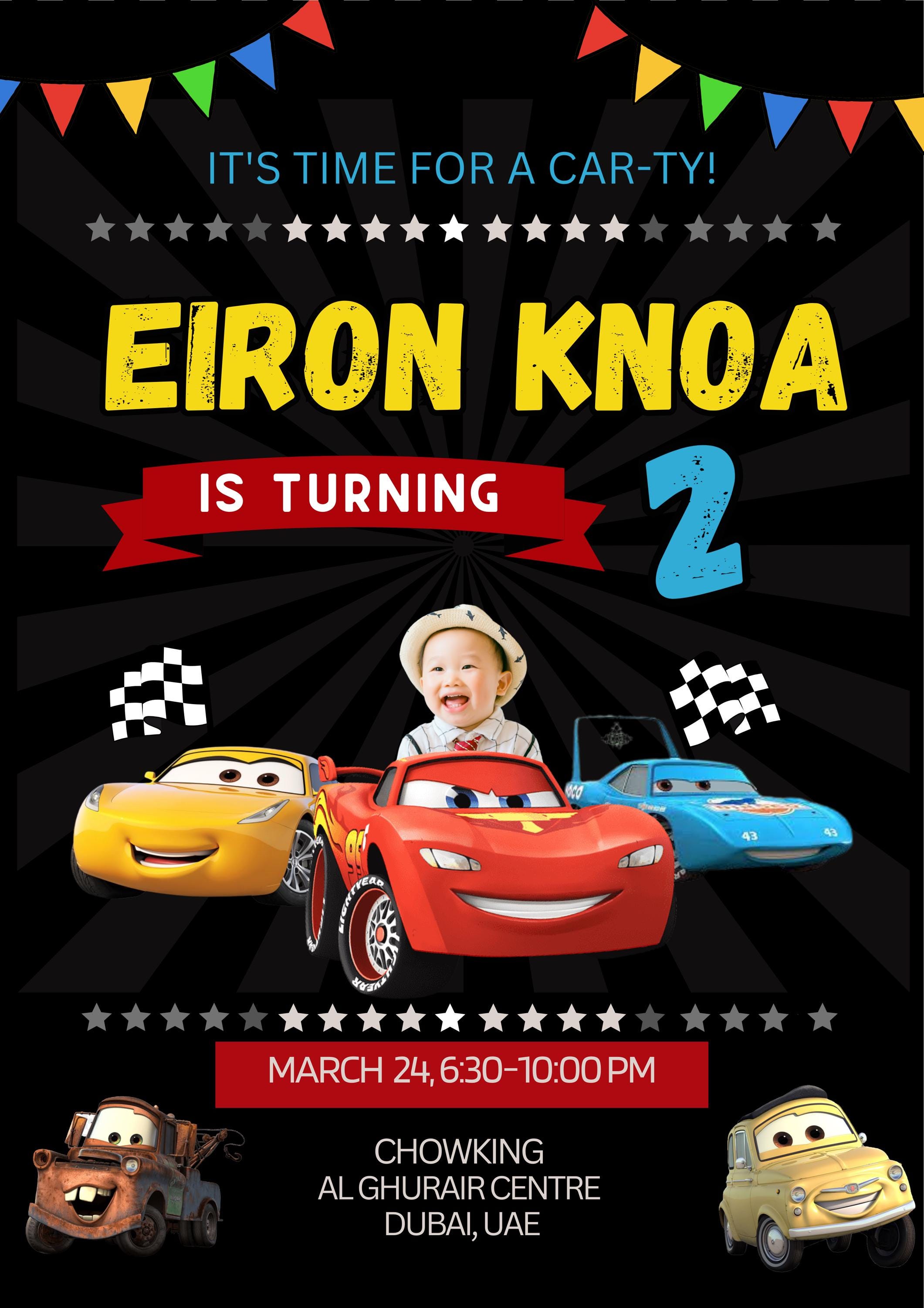 Vintage Blue Race Car Digital Invitation Birthday Party Invitation ...