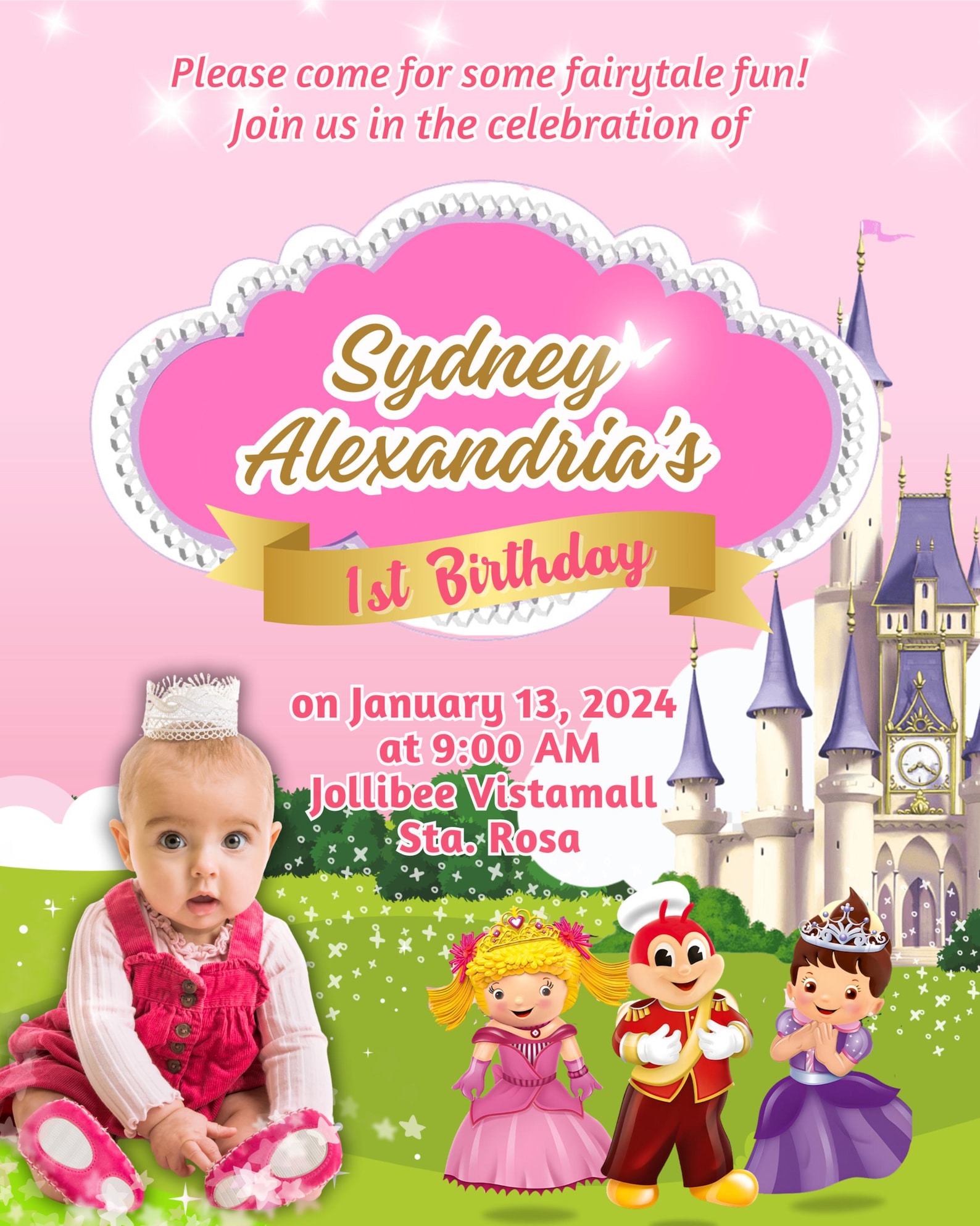 Jollibee Digital Invitation Party Invitation | Canva Self Edit Video ...