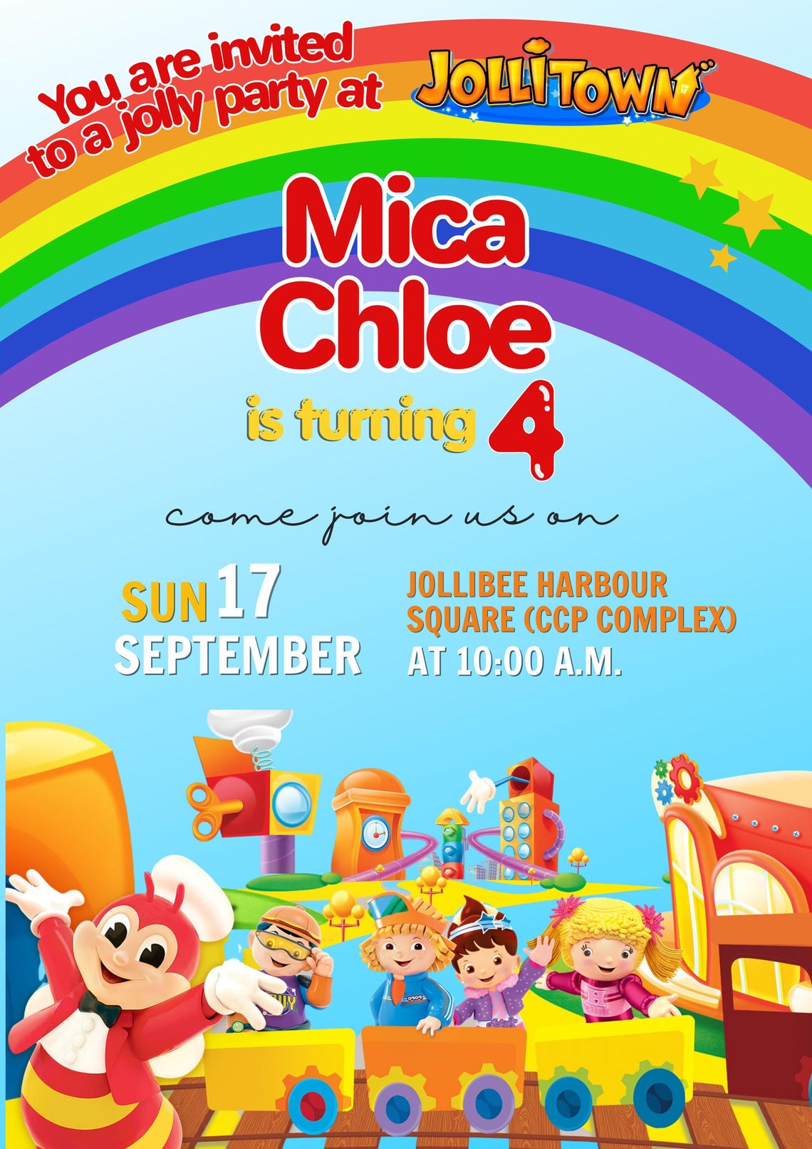 Jollibee Digital Invitation Party Invitation | Canva Self Edit Video ...