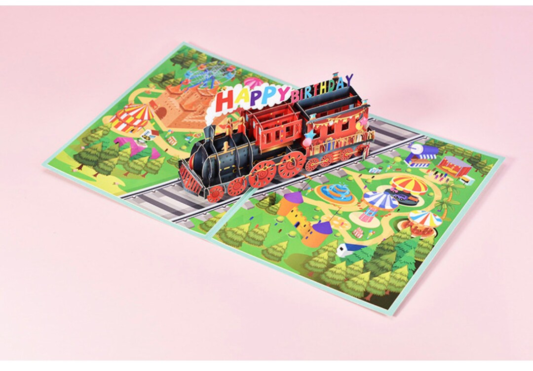 Happy Birthday Celebration 3D Train Pop-up Card is Perfect for ...