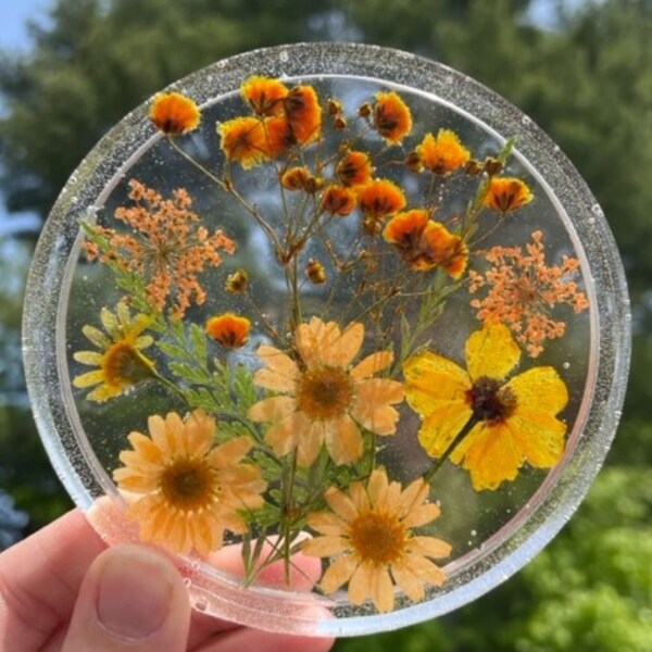 Resin Flower Coaster - Etsy