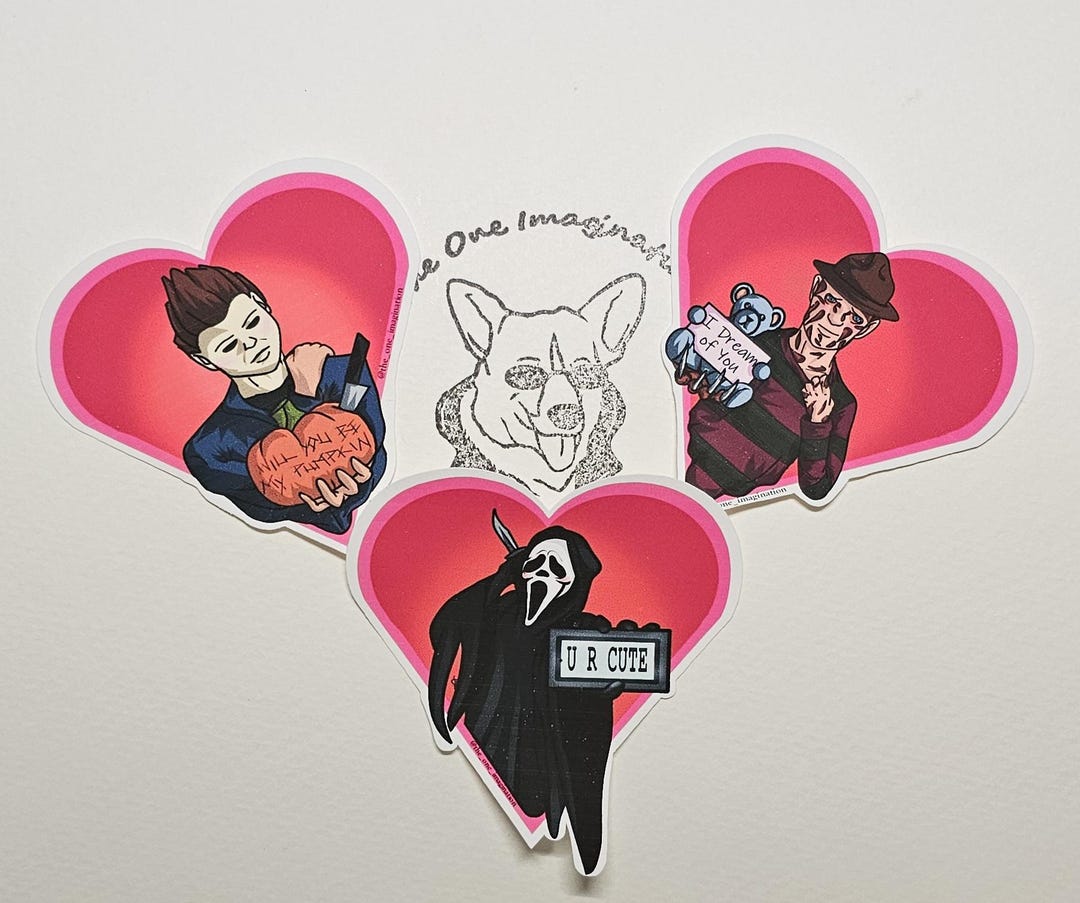Valentine's Day Slasher Stickers - Etsy