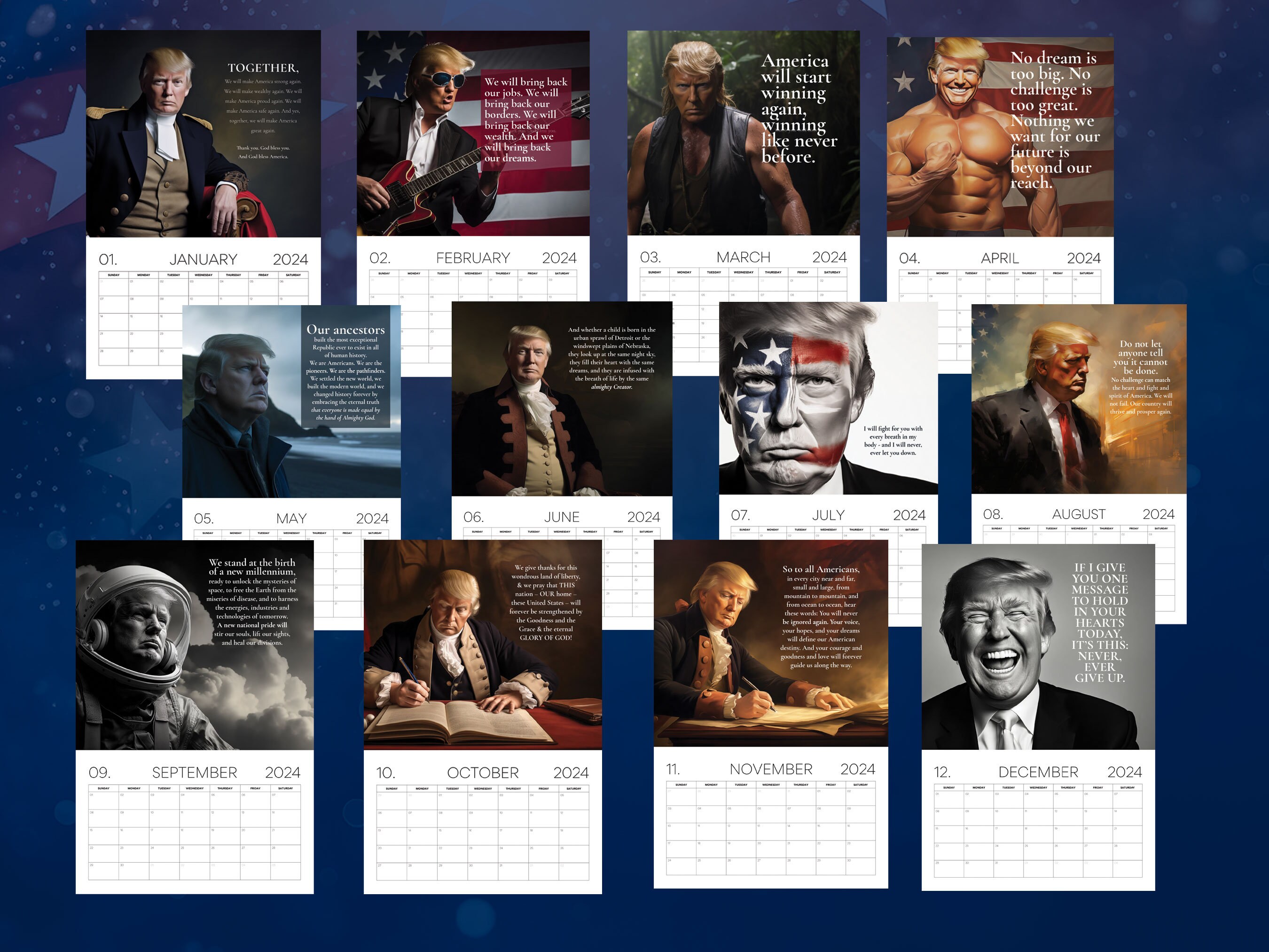 TRUMP 2024 - Calendar with Quotes sold by Marjorie-Refund | SKU ...
