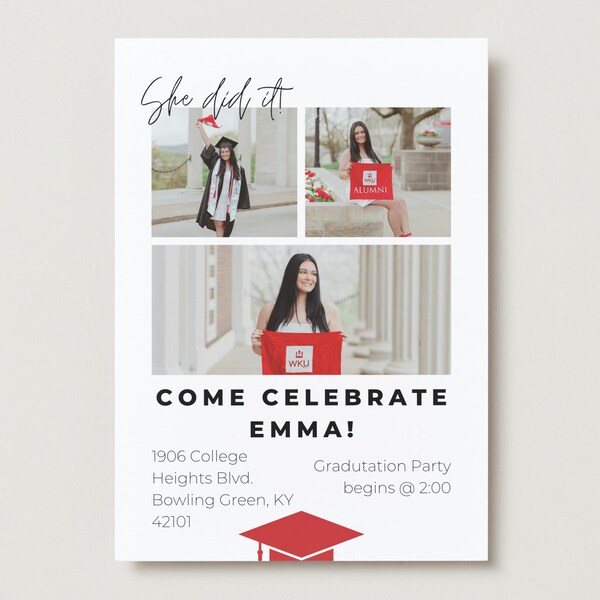 One Sided Graduation Invitation - Etsy