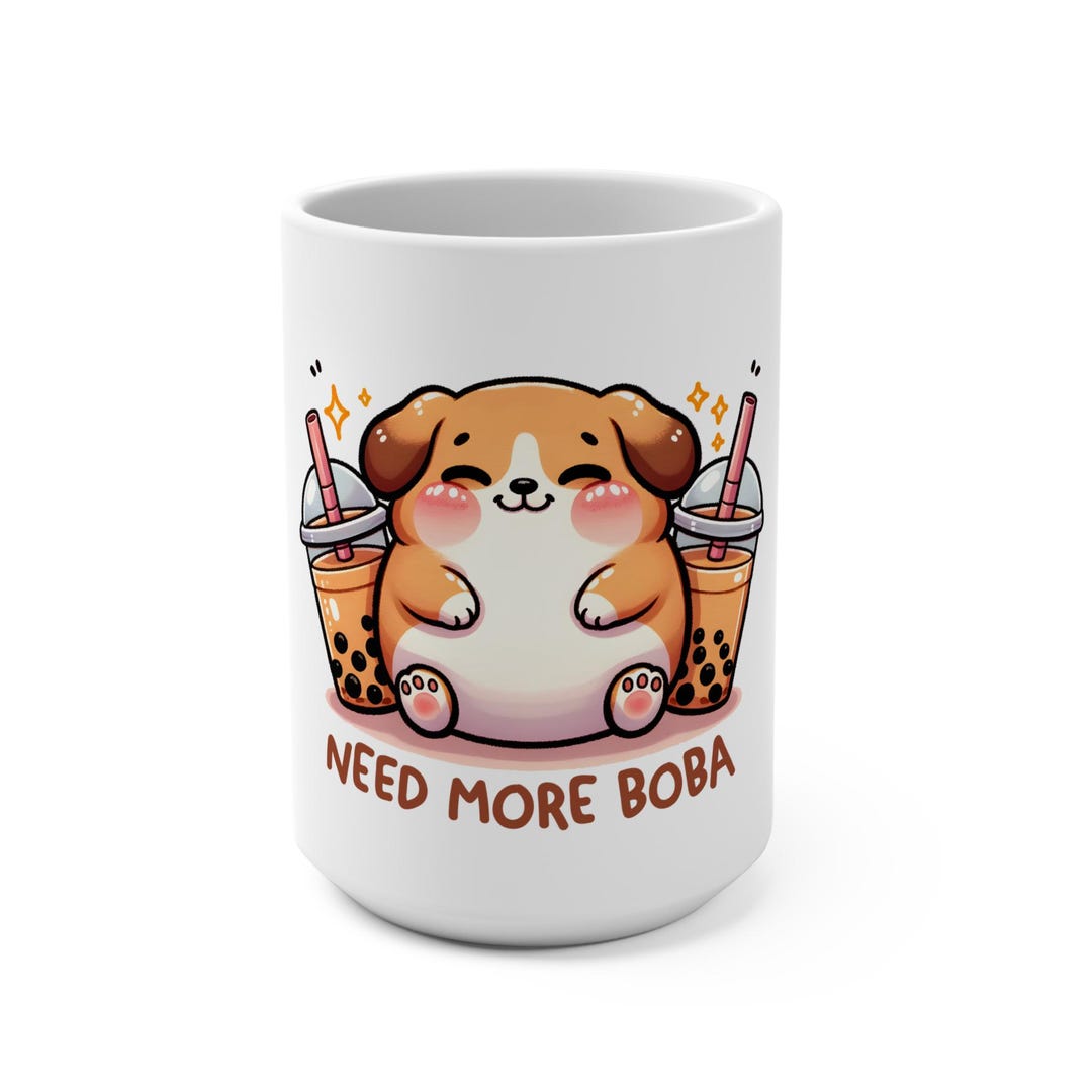 Kawaii Boba Mug, Funny Bubble Tea Cup, Tea Life Gift, Boba Milk Tea ...
