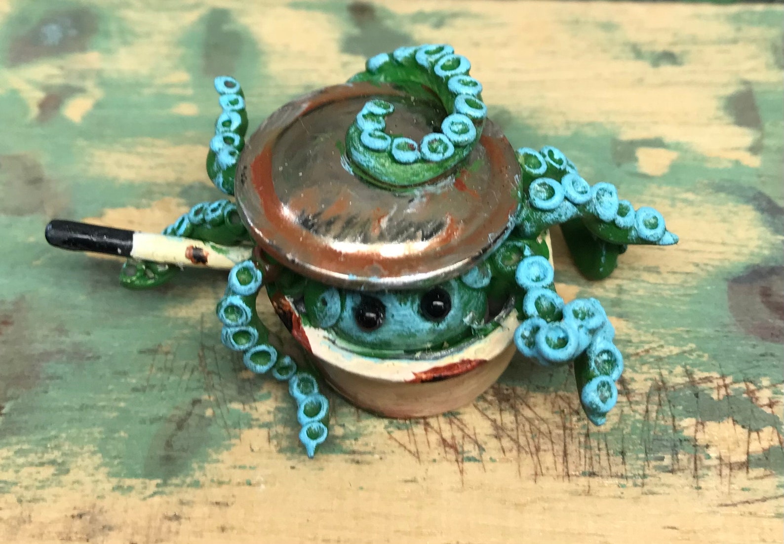 Dollhouse Miniature 1:12, Spooky Cooking. Octopus in a Pot Haunted ...