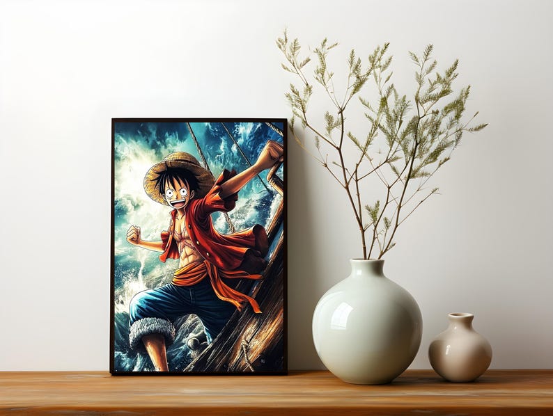 One Piece Poster Monkey D. Luffy Wall Art Digital Download Poster Gift ...