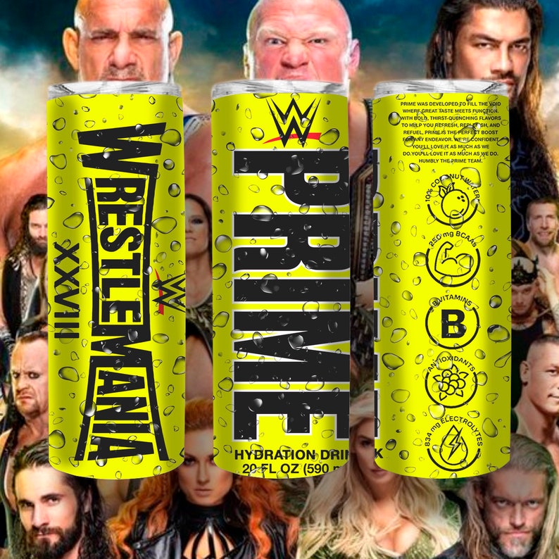 Wrestle Mania Prime Drink 2 Tumblers Template 20oz and 2 Mock Ups - Etsy