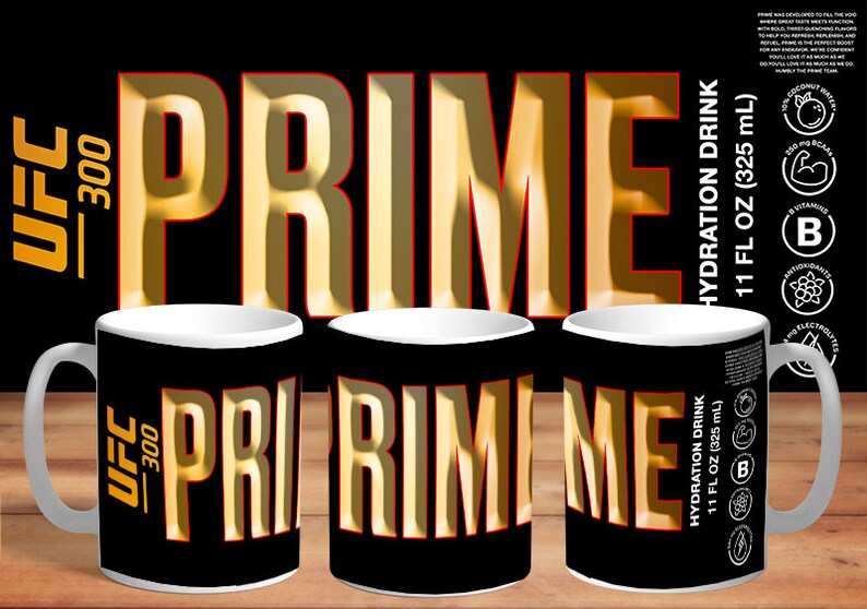 UFC 300 Prime Drink 4 Tumblers Template 20oz 2 Mugs Template 11oz and 6 ...