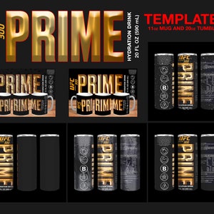 UFC 300 Prime Drink 4 Tumblers Template 20oz 2 Mugs Template 11oz and 6 ...