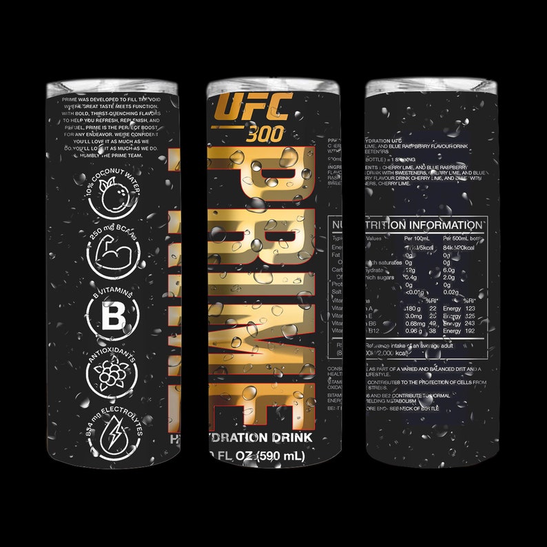 UFC 300 Prime Drink 4 Tumblers Template 20oz 2 Mugs Template 11oz and 6 ...