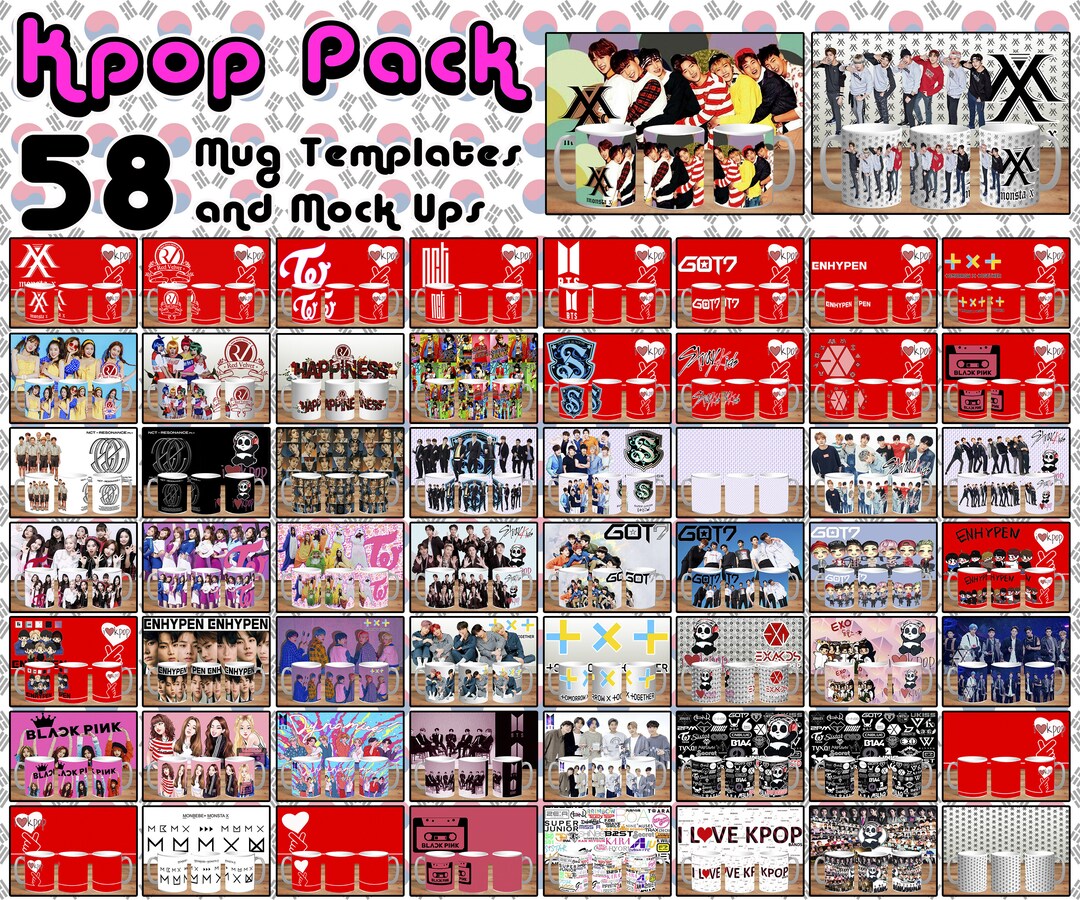 Kpop Pack 58 Mug Templates and Mock Up - Etsy
