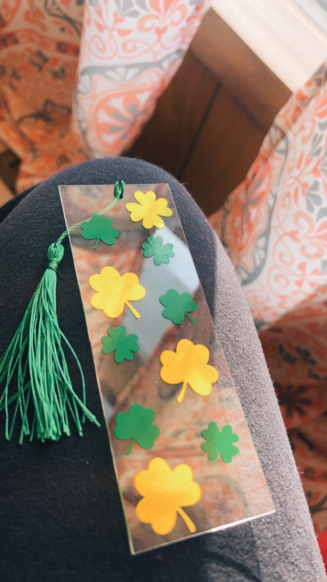 Green Shamrock Holographic Clear Bookmark - Etsy