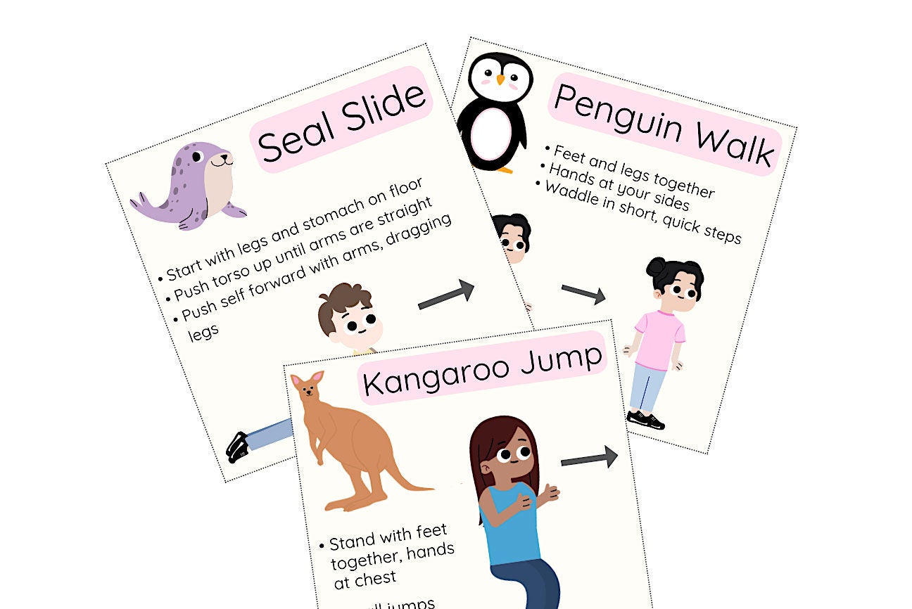 Animal Walk Cards • Body Awareness Activities • Coordination Exercises ...