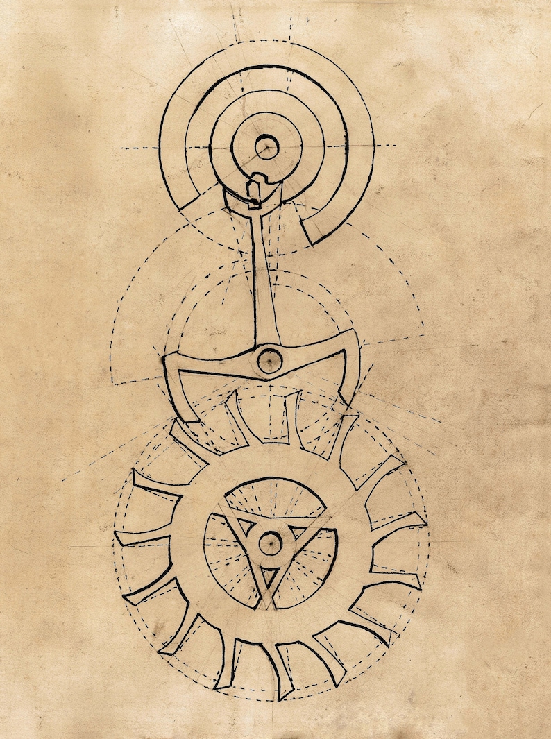 Digital Download Drawing of Leaver Escapement Watch - Etsy