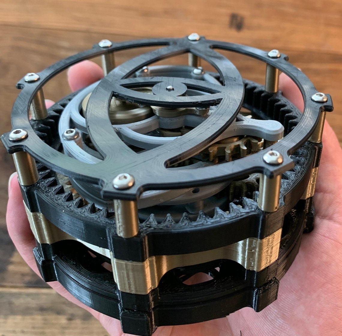 Tourbillon Mechanical Clockwork Desk Toy 3d Printed Watch - Etsy