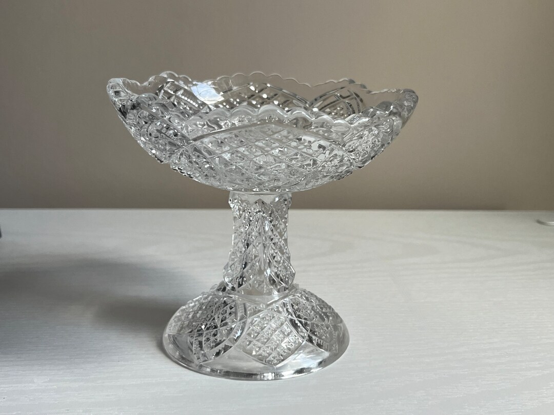 Vintage Clear Glass Compote Dish - Etsy Vintage Clear Glass Compote Dish - Etsy