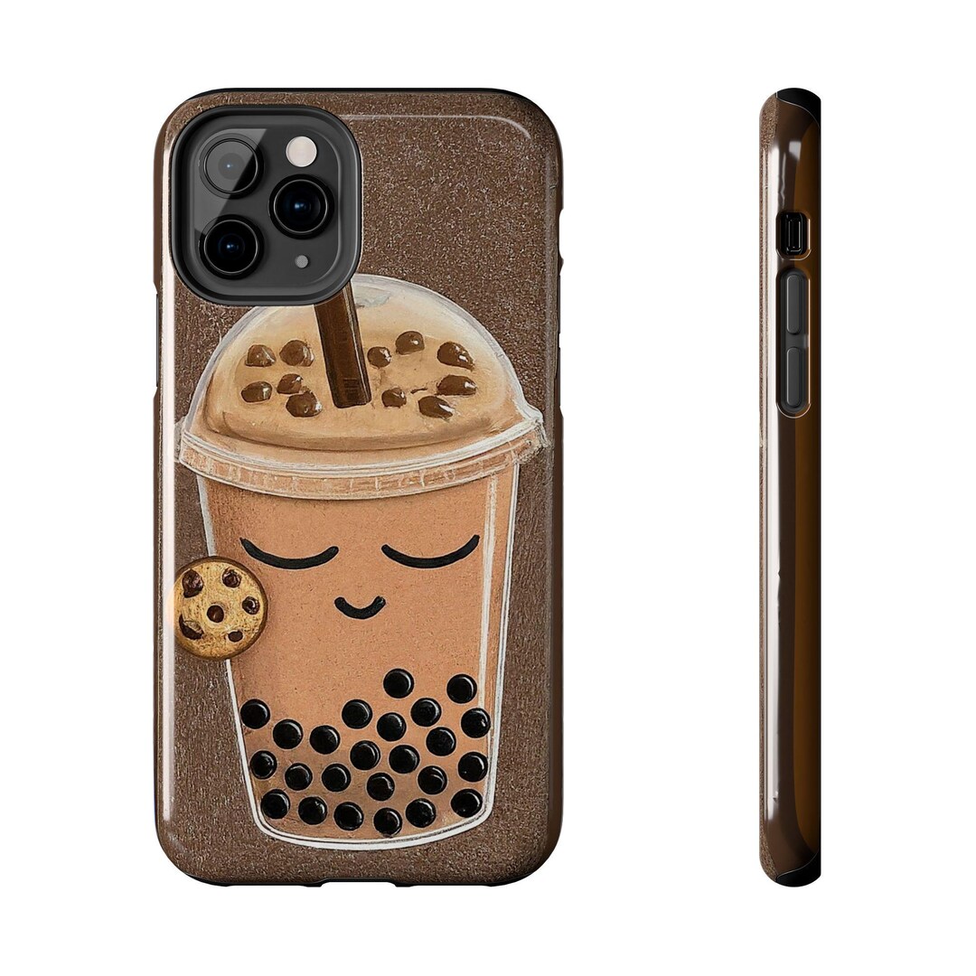Kawaii Chocolate Bubble Tea Phone Case Sweet Treat Cocoa Lover Gift ...