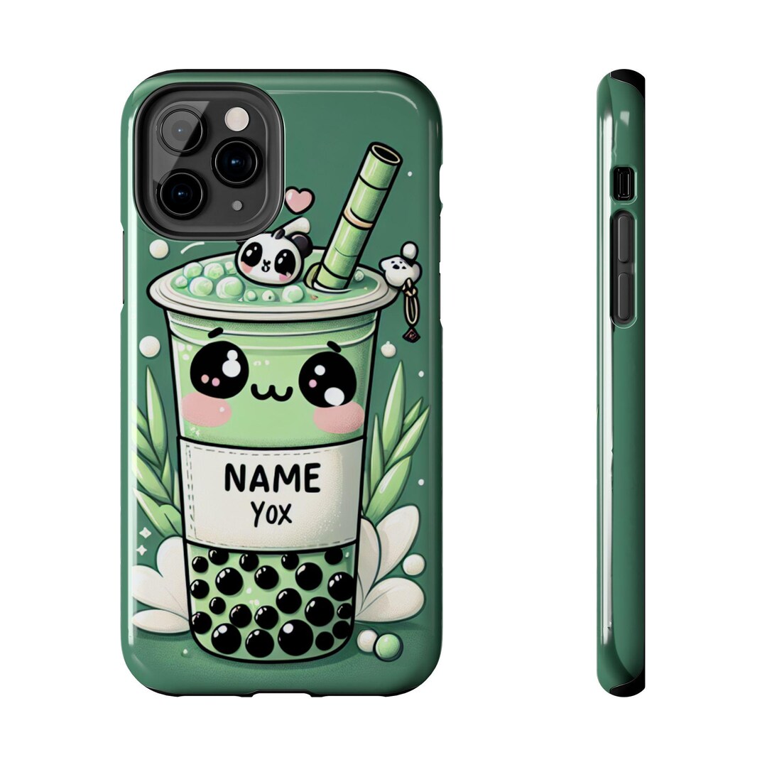 Kawaii Matcha Bubble Tea Phone Case Cute Boba Tea Green Aesthetic ...