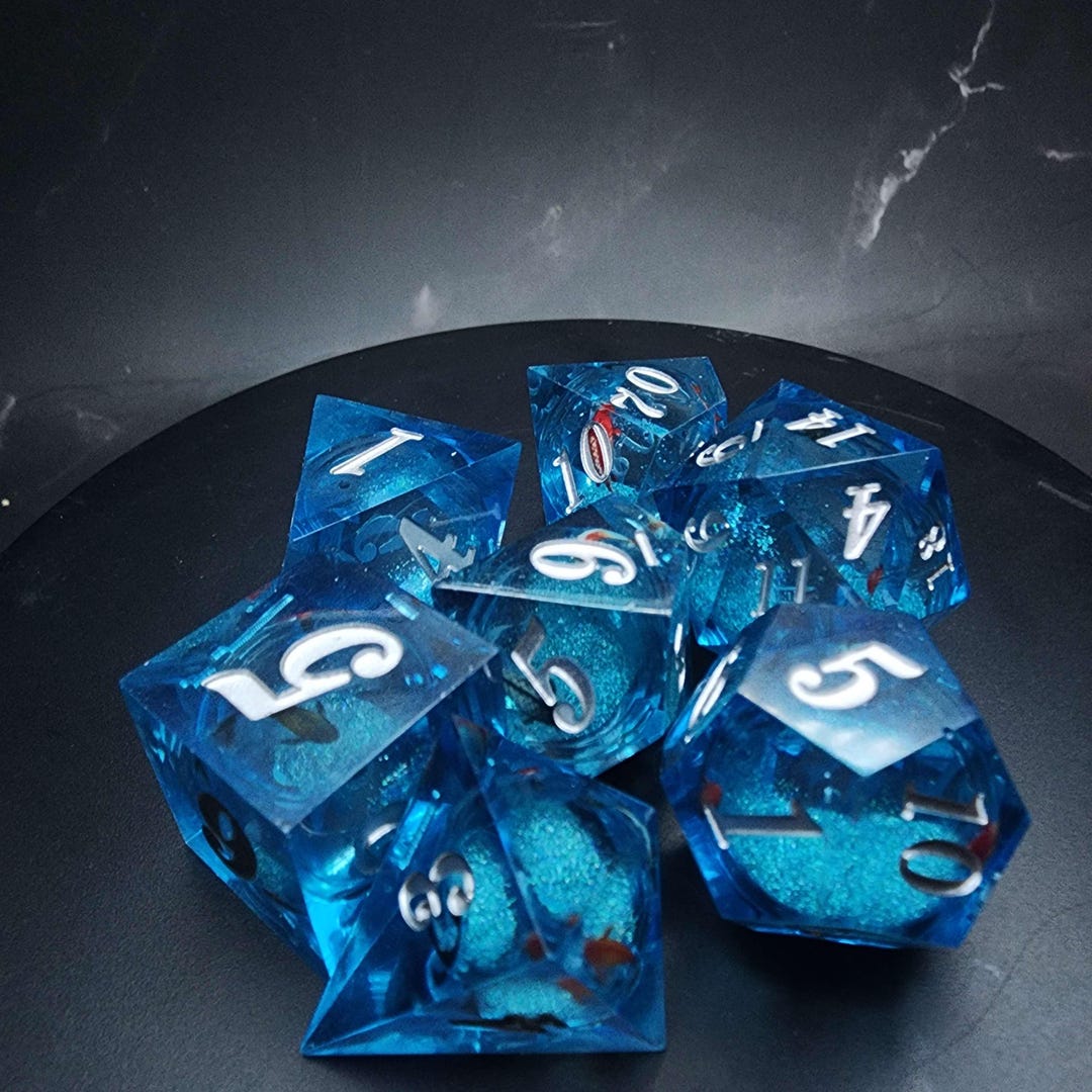 Liquid Core Fish Dice Sets | RPG Dice | Sharp Resin Dice | Dnd Dice ...