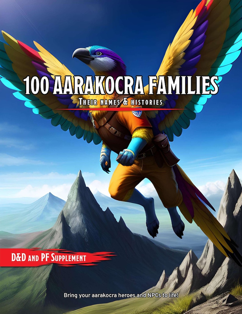 100 Aarakocra Families: Their Names and Histories Dungeons and Dragons ...