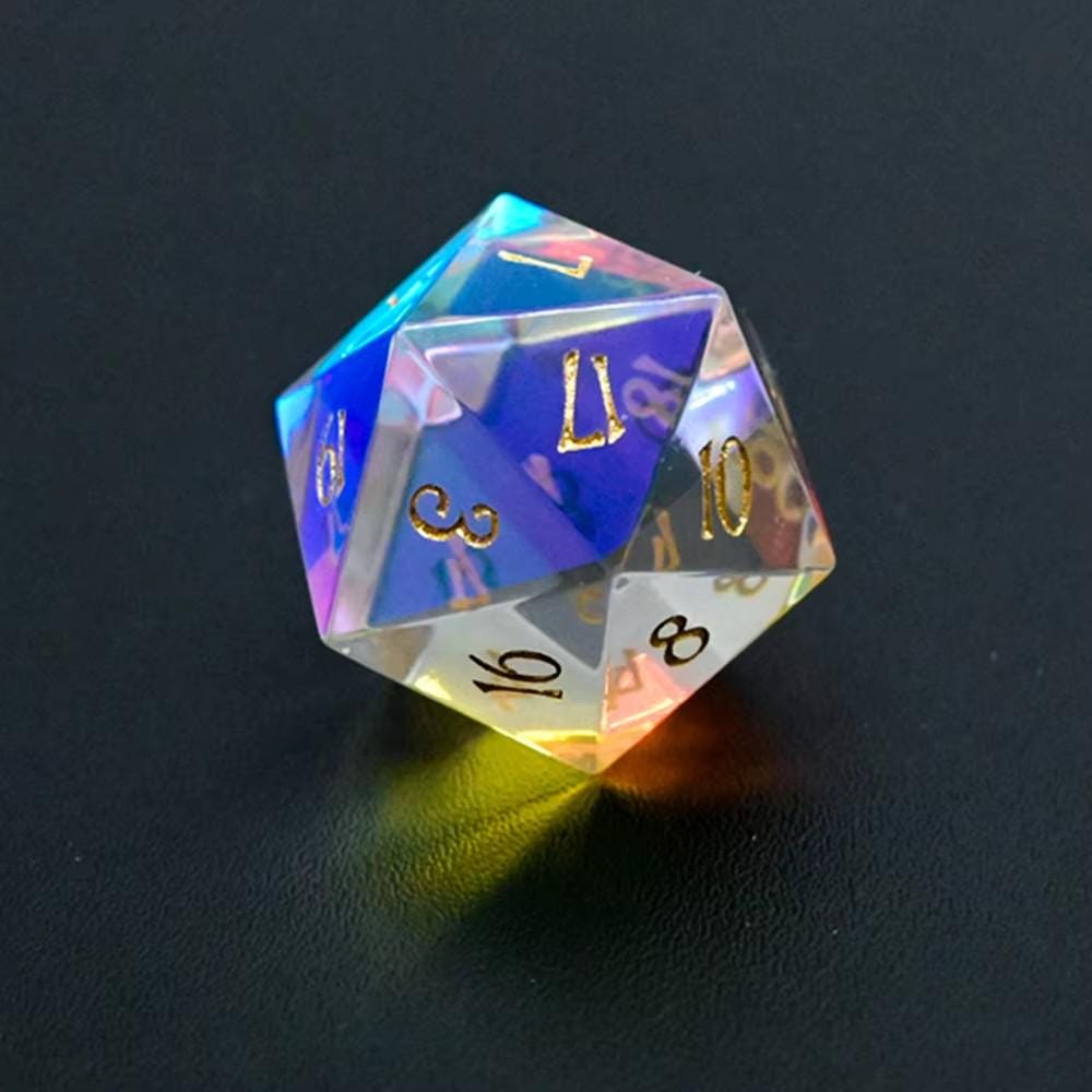 K9 Dichroic Glass Dice Set – Real Crystal Rainbow Dice – Prismatic ...